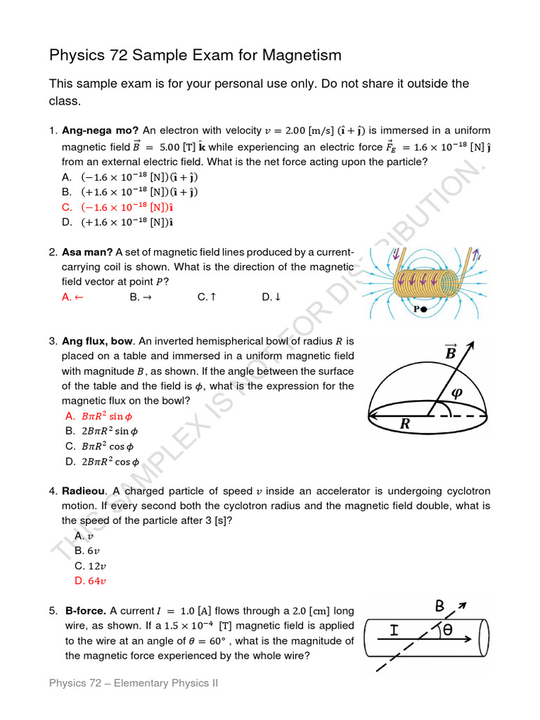 (Physics 72) Long Exam 2 Reviewer e | PDF | Magnetic Field | Force