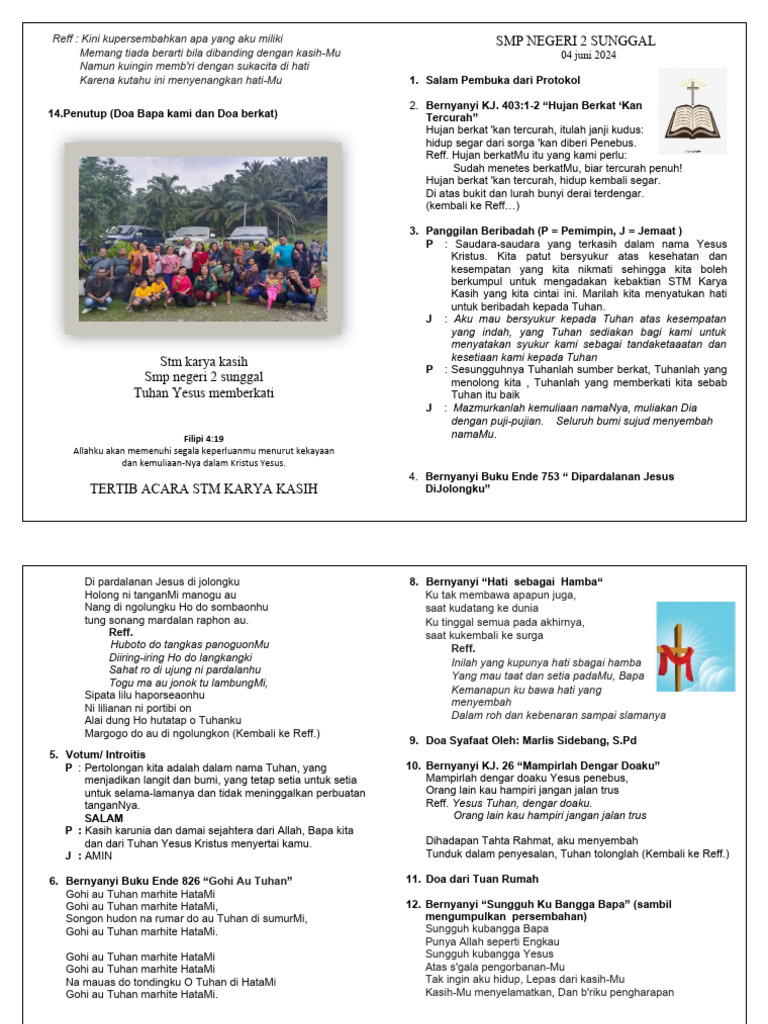 Tertib Acara STM KARYA KASIH Mei 2024 | PDF