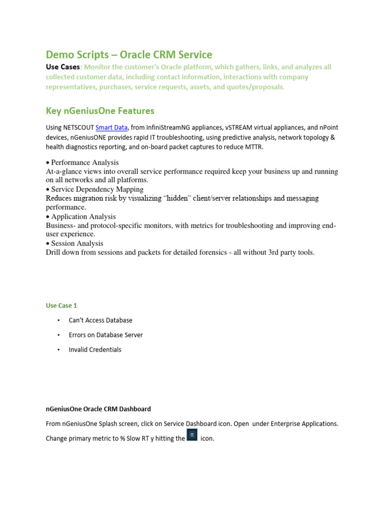 Oracle Lab Use Case | PDF | Databases | Customer Relationship Management Oracle Lab Use Case | PDF | Databases | Customer Relationship Management