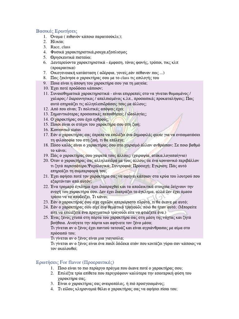 Character-Creation-questions | PDF