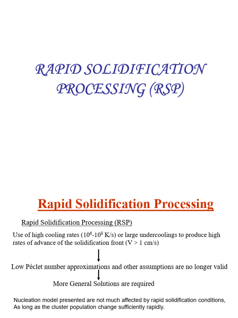 Rapid Solidification Processing (RSP) - 2022 | PDF | Crystallization | Melting