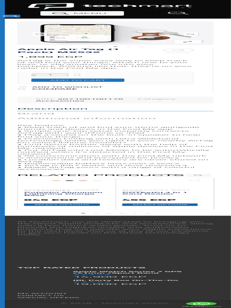 Apple Air Tag (1 Pack) MX532 - Techmart Apple Sto | PDF | Apple Inc. | I Phone