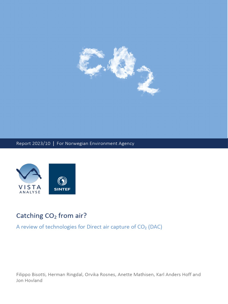 Va-Rapport 2023-10 Catching Co2 From Air - A Review of Dac Technologies | PDF | Sodium Hydroxide ...