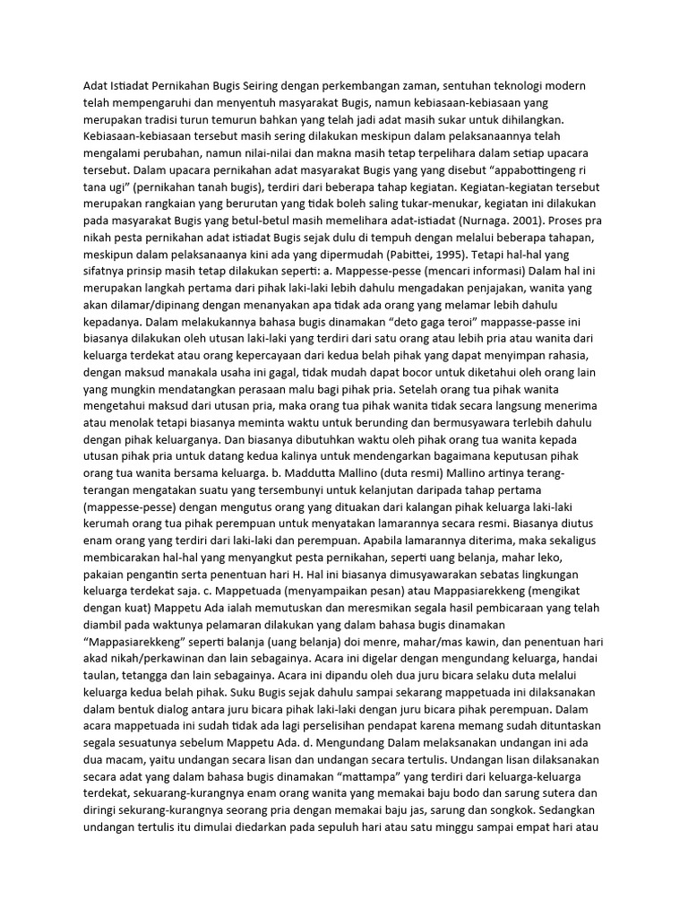 Adat Pernikahan Bugis | PDF