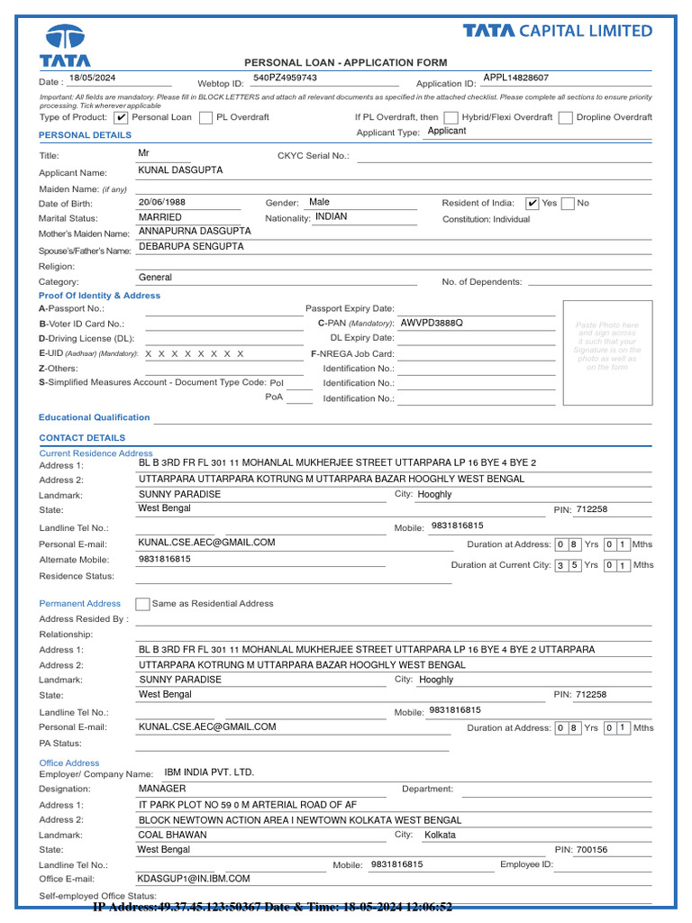 Application Form Offline 14803136 | PDF | Identity Document | Loans