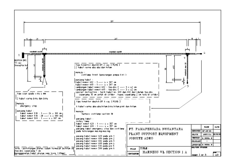 Layout Harness Worklamp Section 1A | PDF