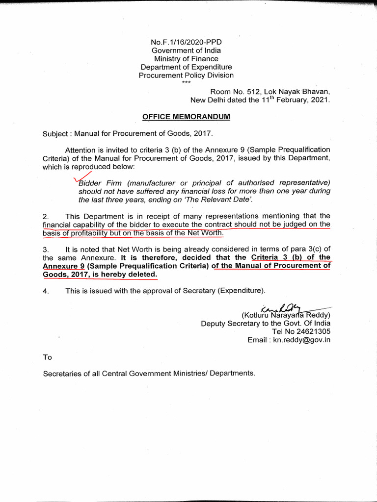 Manual For Procurement of Goods - 2017 | PDF
