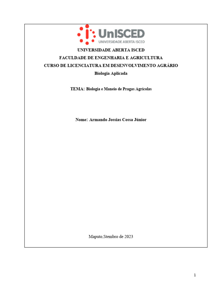 Caracterização da Praga Plutella xylostella | PDF | Peste (organismo ...
