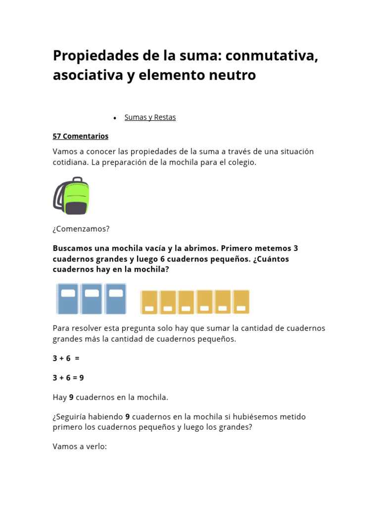 Propiedades de La Suma | PDF | Matemáticas