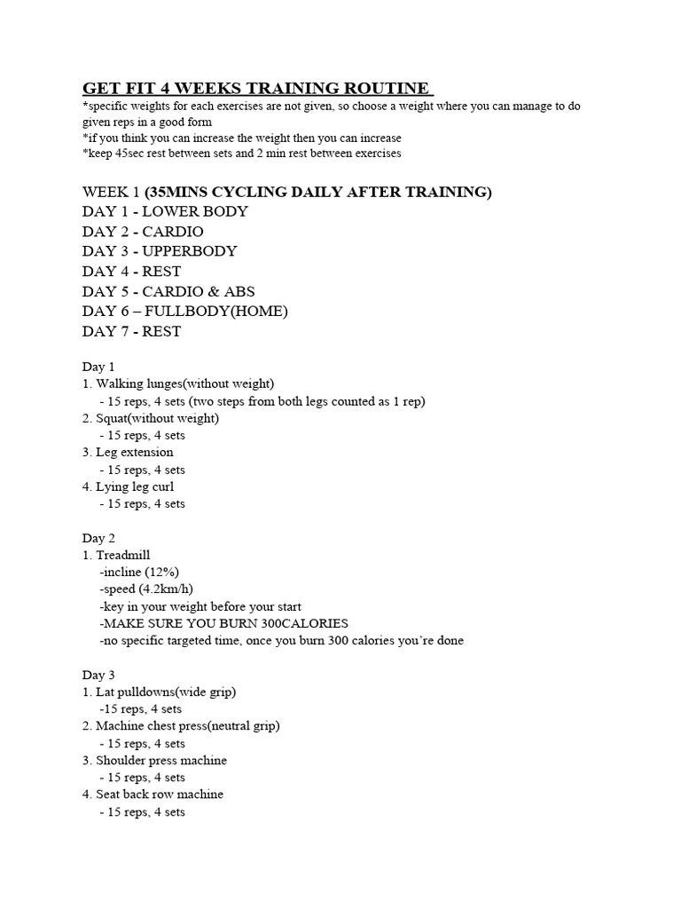Sample Gym Workout Routine | PDF | Strength Training | Physical Fitness