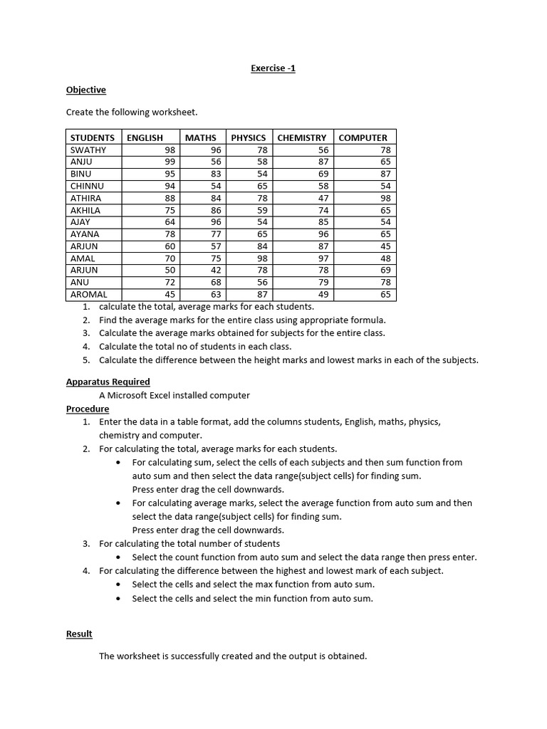 Excel 1 | PDF | Microsoft Excel | Worksheet