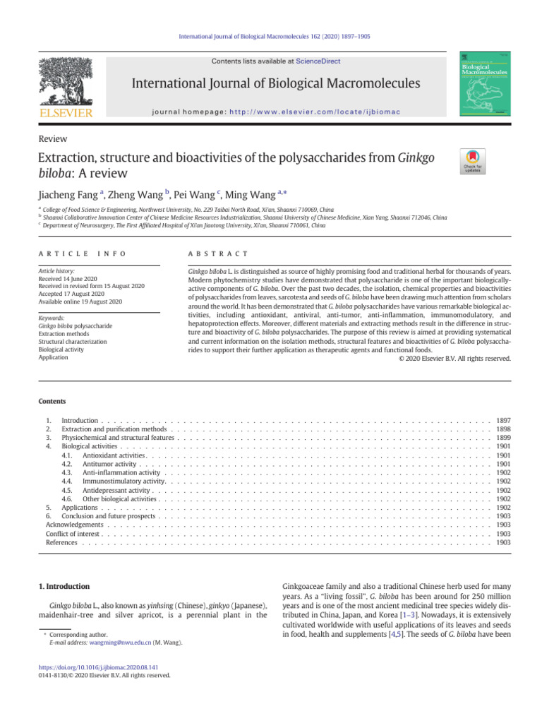a review ginkgo biloba | PDF | Chromatography