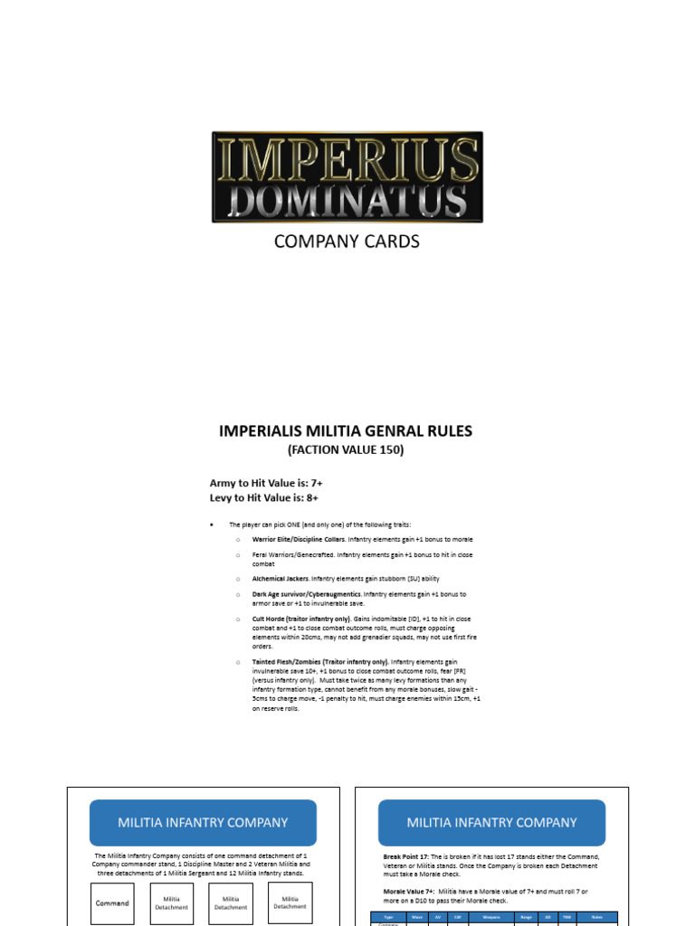 Imperial Militia General Rules | PDF | Infantry | Sergeant