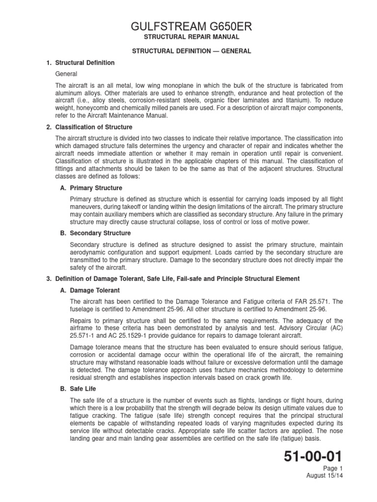 Gulfstream G650Er | PDF | Fatigue (Material) | Strength Of Materials