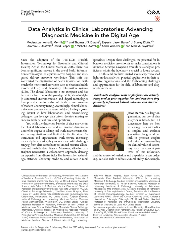 Advancing Data Analytics in Labs | PDF | Medical Laboratory | Health ...