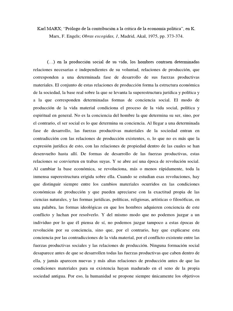 Texto Complementario Marx | PDF | Karl Marx | Sociedad