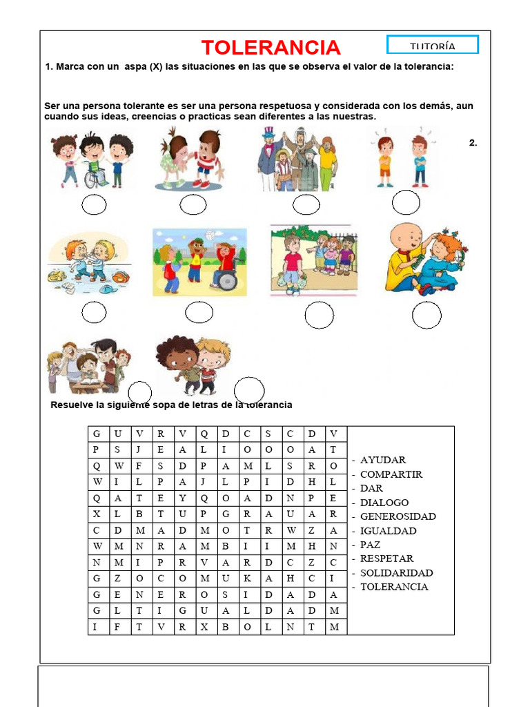 Ficha Tolerancia | PDF | Tolerancia | Ciencias Políticas
