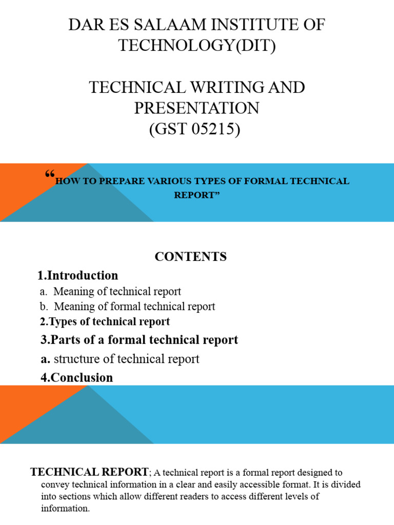 How To Prepare Various Types of Formal Technical-1 | Download Free PDF ...