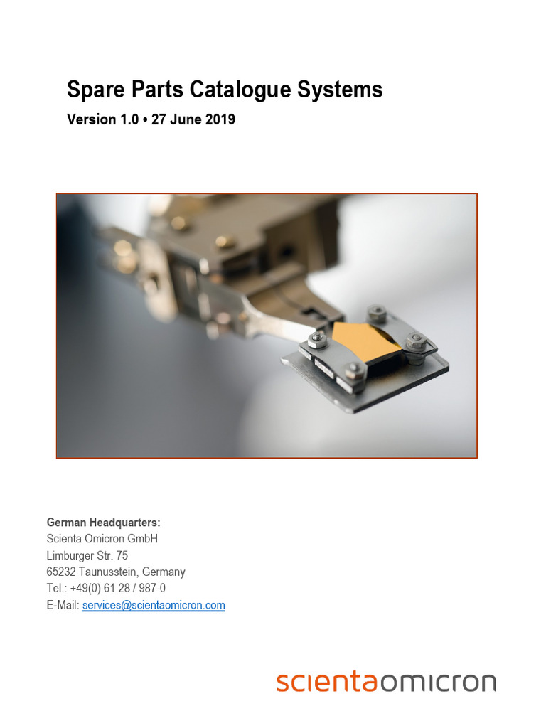 Scienta Omicron Spare Parts Guide | PDF | Scanning Electron Microscope ...