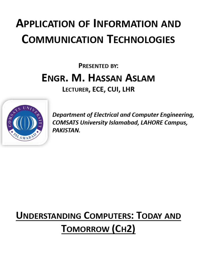 Lecture02_ICT_M. Hassan Aslam | Download Free PDF | Computer Data Storage | Central Processing Unit
