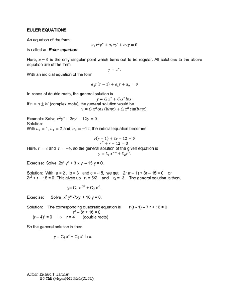 Power Series-Euler, Legendre and Bessel(2) | PDF | Equations | Mathematical Objects
