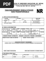 Application For Greenfield Car Sticker 2025: 2x2 Photo | PDF | Identity ...