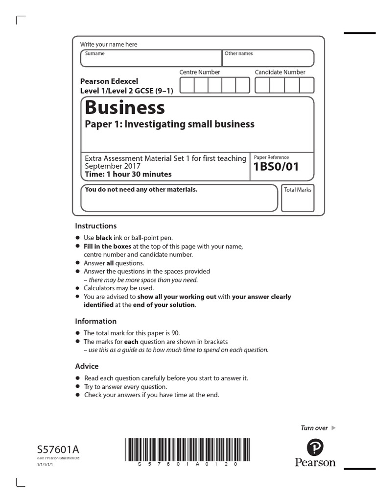 Edexcel GCSE Business Paper 1 Guide | PDF | Franchising | Marketing