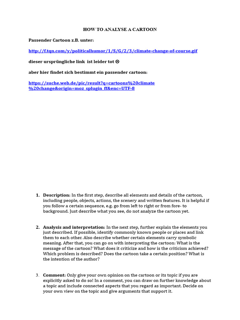 Cartoon Analysis Guide | PDF | General Fiction