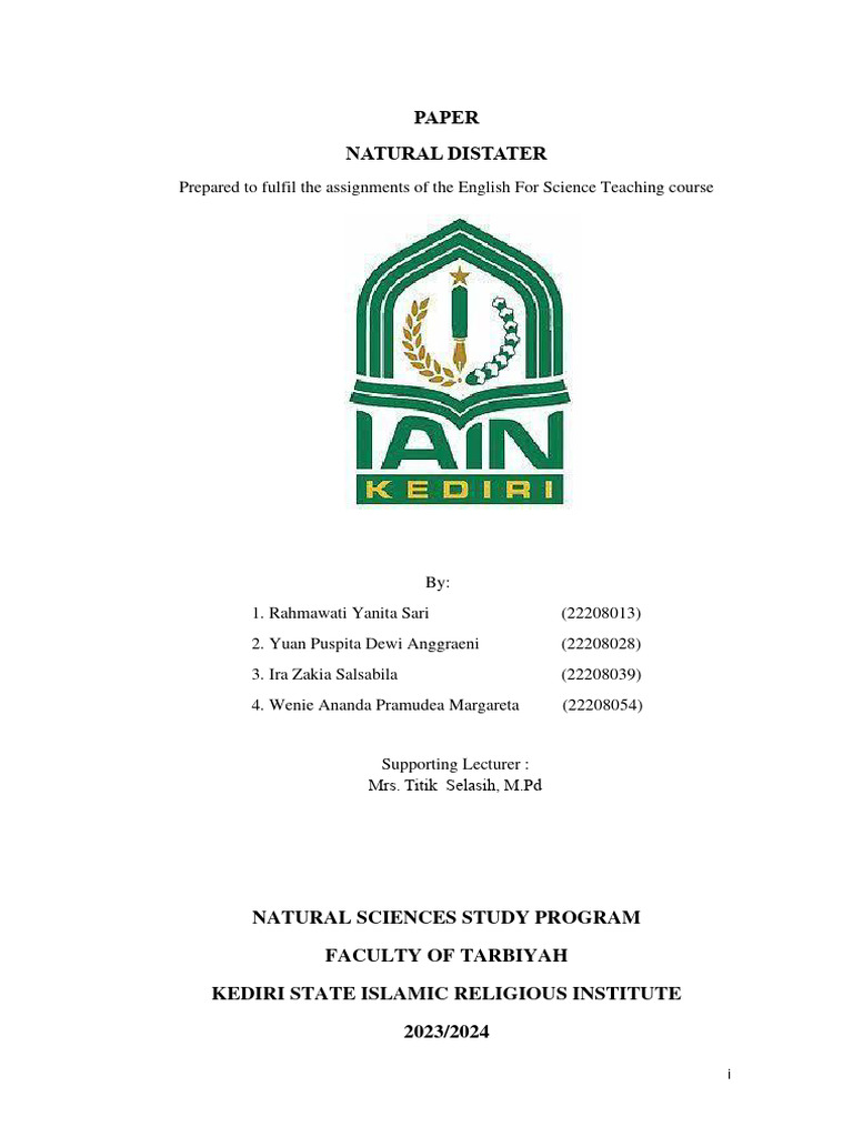 Makalah Natural Disaster (Kelompok 1) Tipa A | PDF | Natural Disasters ... Makalah Natural Disaster (Kelompok 1) Tipa A | PDF | Natural Disasters ...