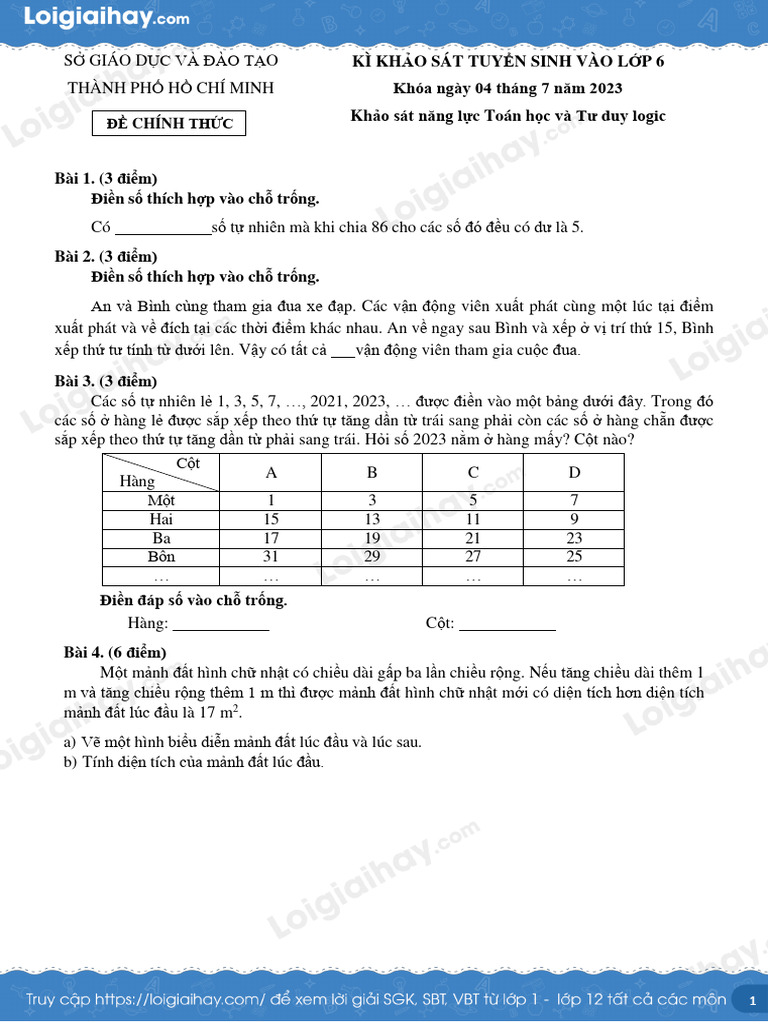 De Thi Vao Lop 6 Mon Toan Truong Tran Quoc Toan 1 Nam 2023 Co Dap An 1708335359 | PDF