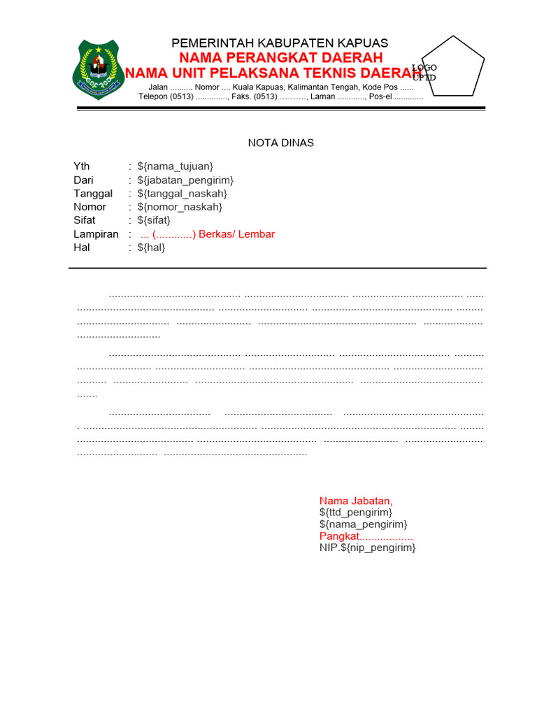 Contoh Format Nota Dinas Resmi | PDF | Metode & Bahan Ajar | Komputer