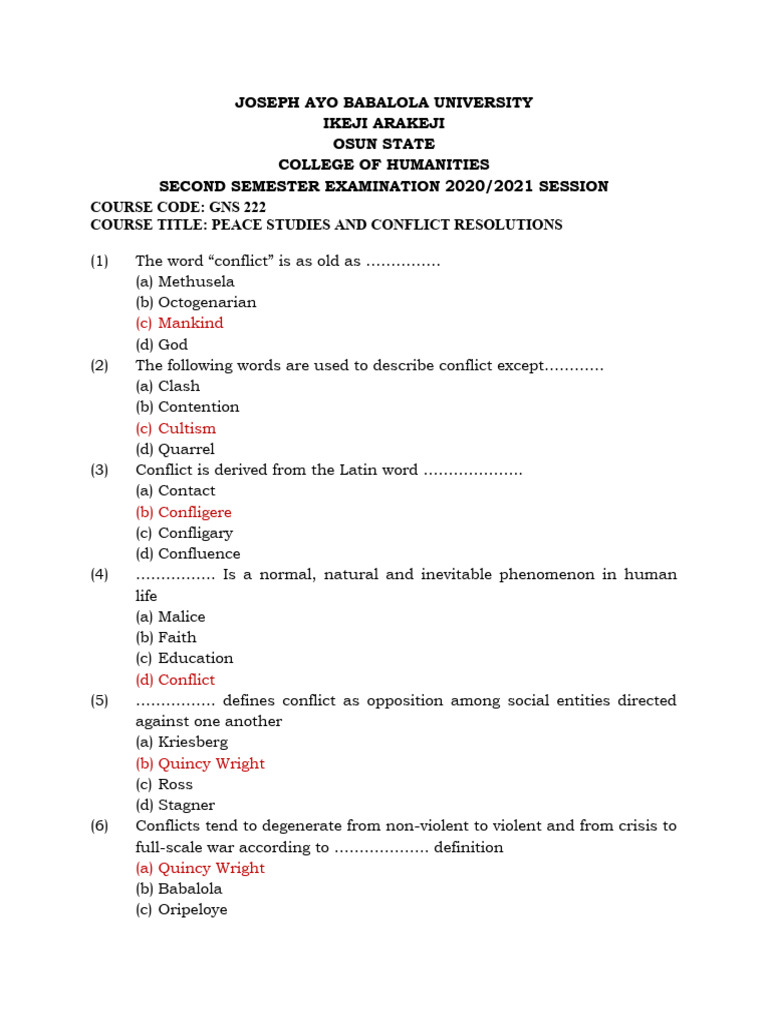 Peace Studies and Conflict Resolutions - 114519 | PDF | Violence ...