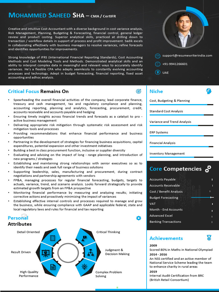 Visual Resume Sample | Download Free PDF | Internal Control | Accounting
