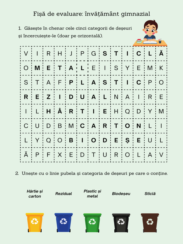 Fișă de Evaluare - Înv Gimnazial | PDF