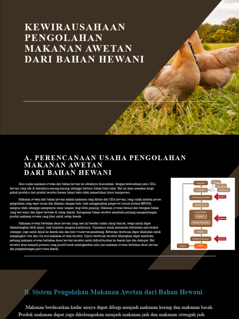 Kewirausahaan Pengolahan Makanan Awetan Dari Bahan Hewani | PDF