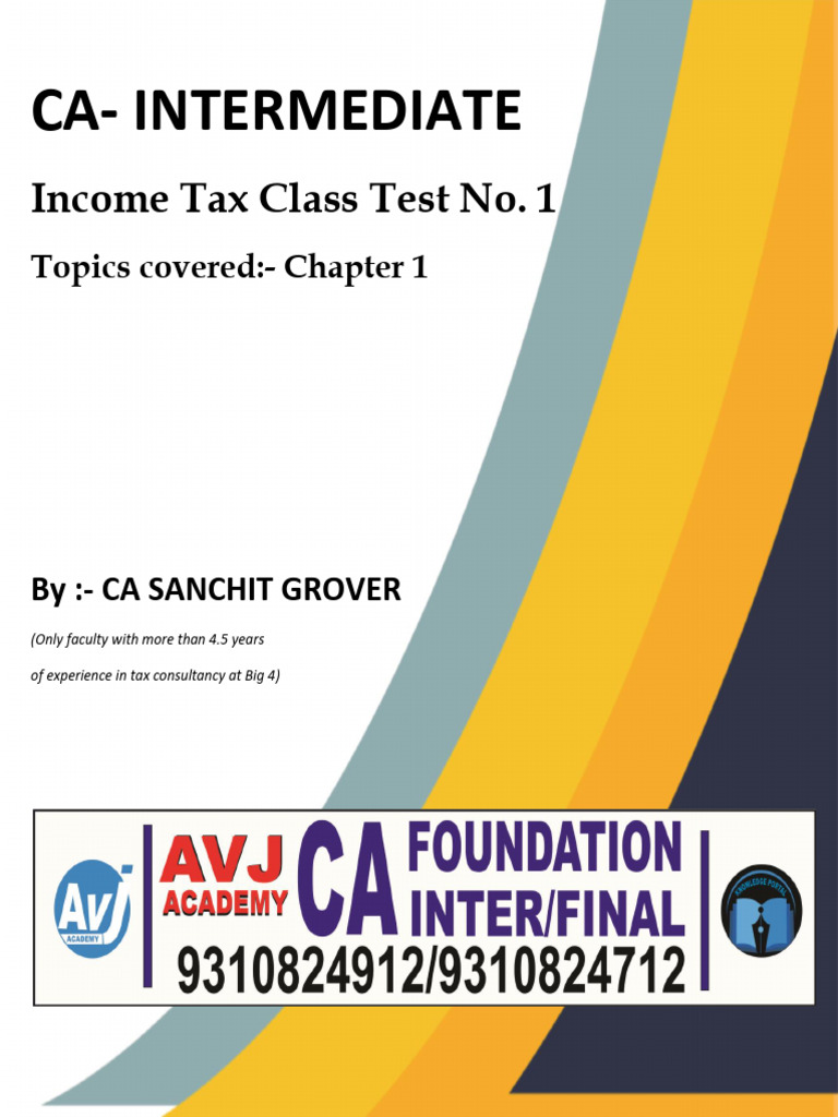 Taxation CLass Test 1 | PDF | Taxes | Capital Gains Tax