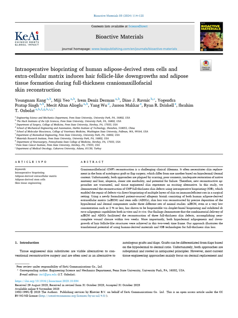3D Printing Skin Print Please | PDF | Tissue Engineering | Epidermis