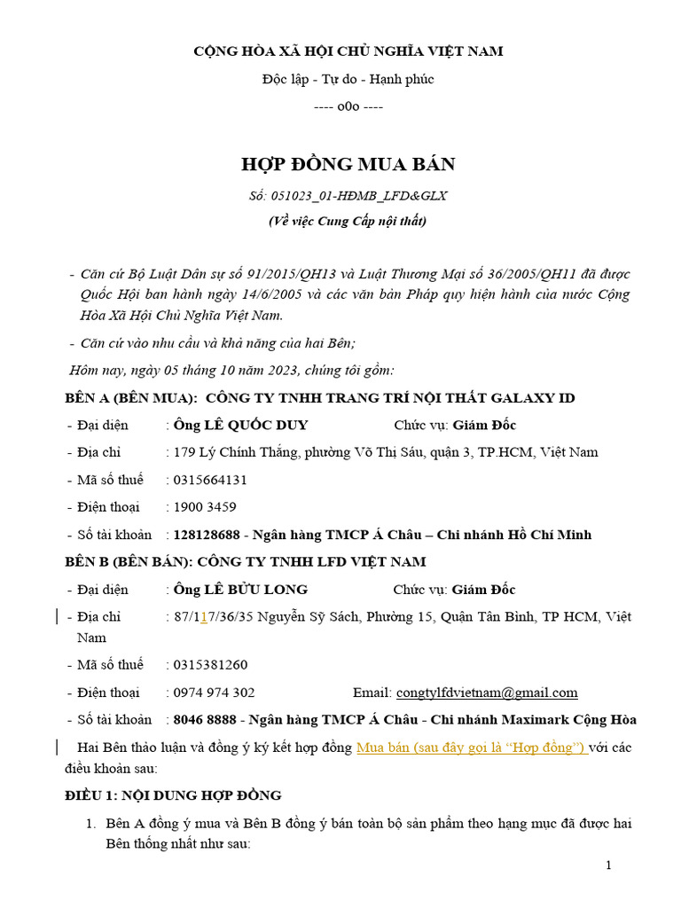 H P Đ NG Mua Bán - Glxid & LFB | PDF