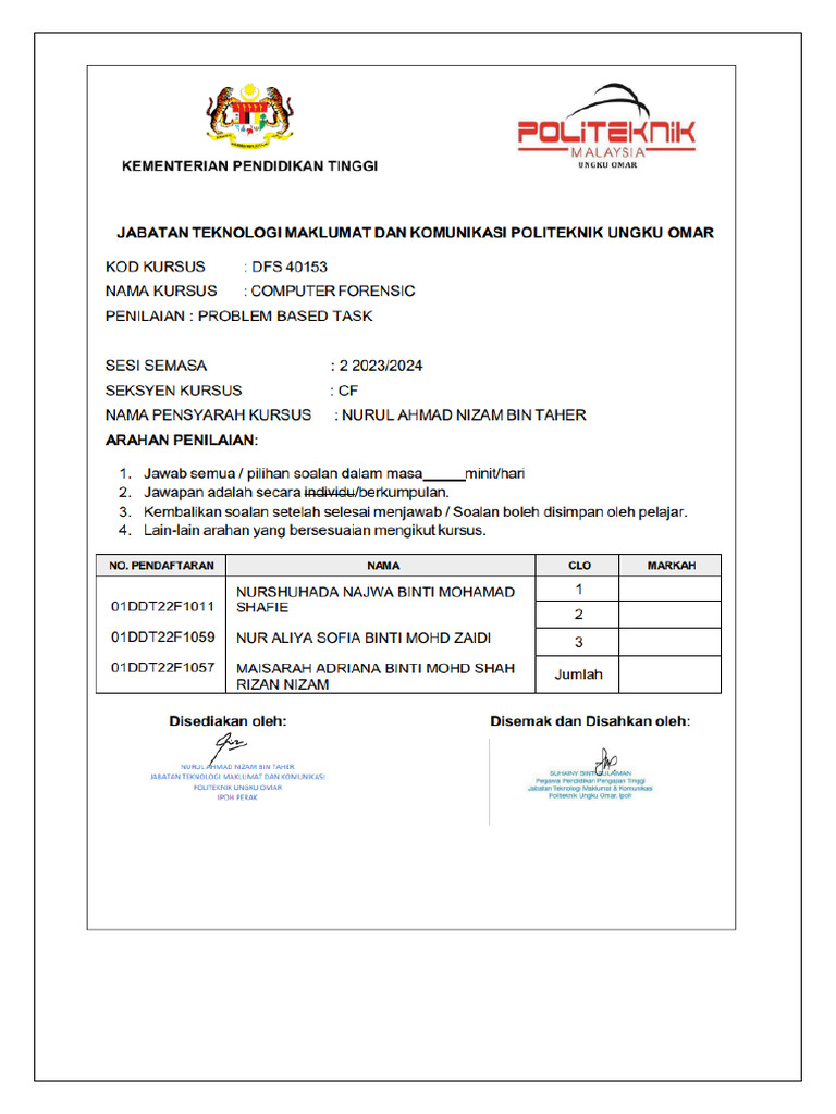 Problem Based Task Computer Forensic Pdf File Transfer Protocol