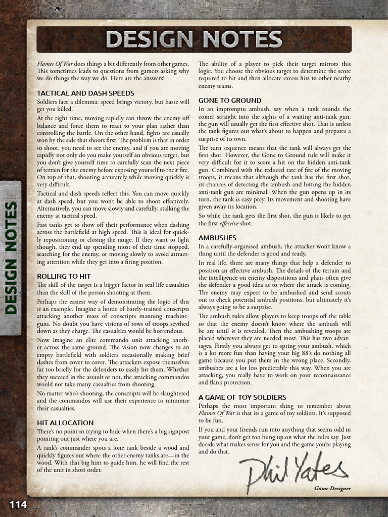 Design Notes | Download Free PDF | Ambush | Tanks
