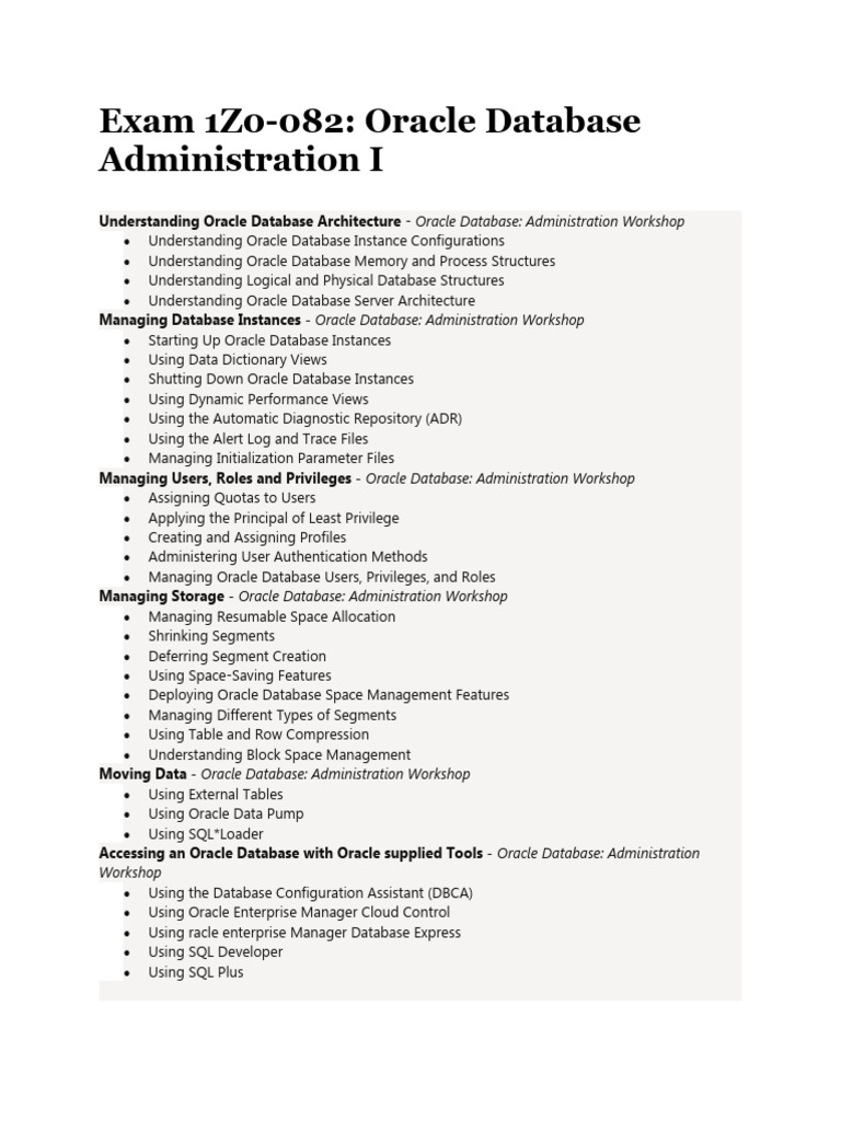 Oracle Database Administration | Download Free PDF | Databases | Backup