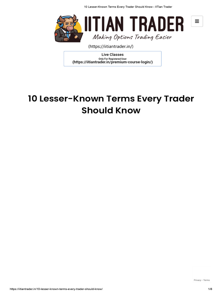 10_Lesser_Known_Terms_Every_Trader_Should_Know_IITian_Trader | PDF ...