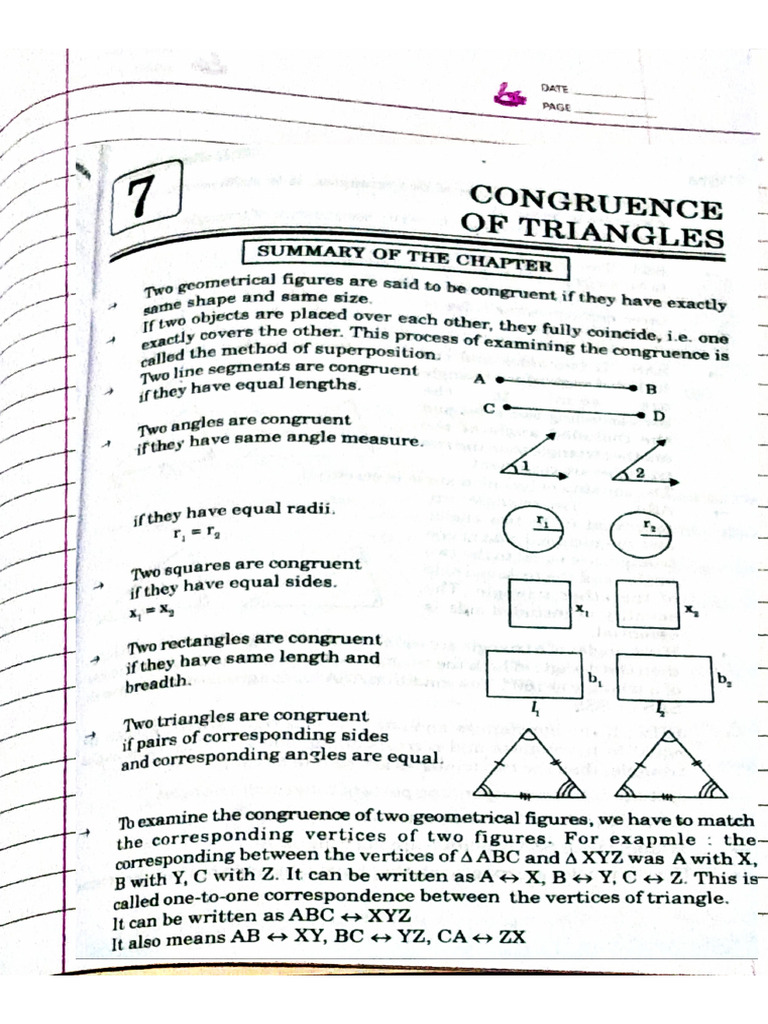 Congruence of Triangle | PDF