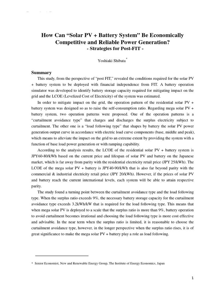 Solar PV With BESS | PDF | Solar Power | Photovoltaics