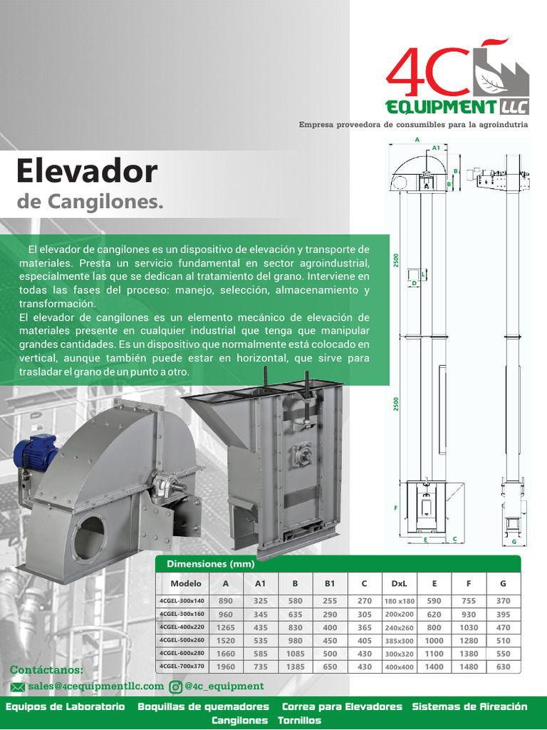 Elevadores de Cangilones Agroindustriales | PDF