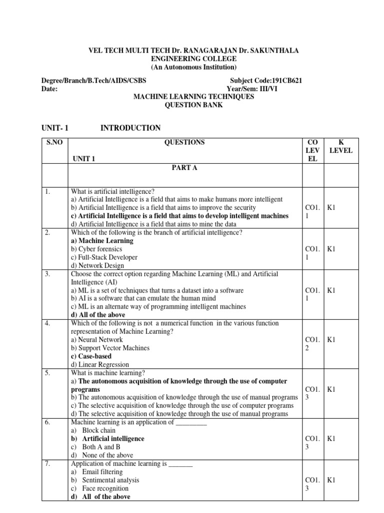MLT Cat Ii | PDF | Machine Learning | Artificial Neural Network