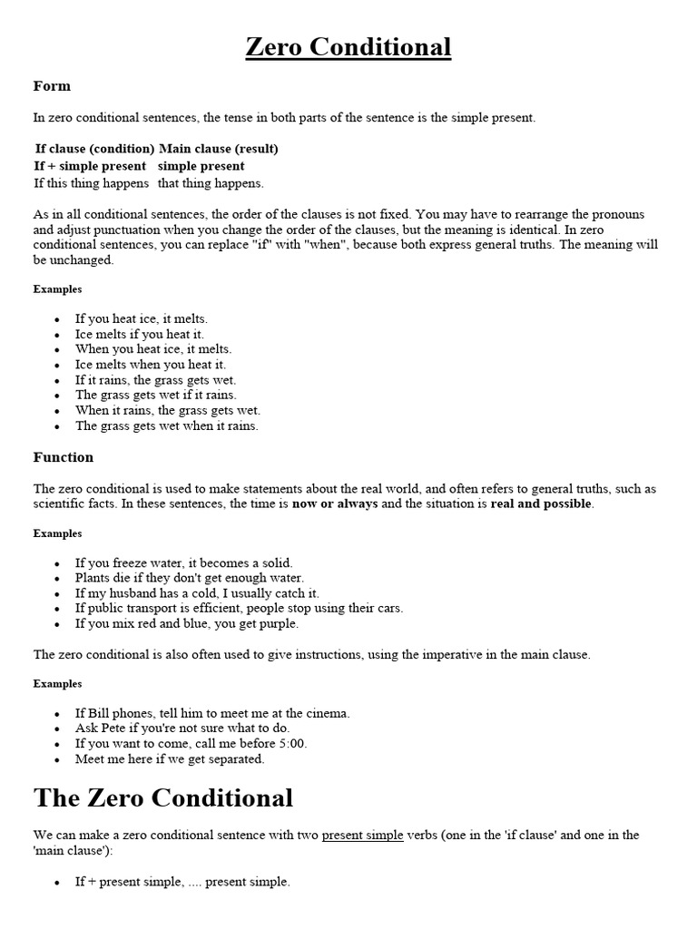 Conditional Zero | Download Free PDF | Sentence (Linguistics) | Clause