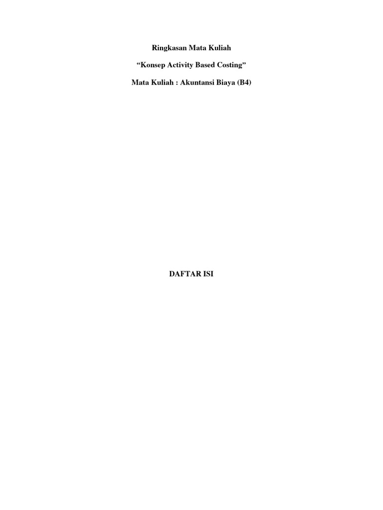 Konsep Dasar Activity Based Costing Pdf