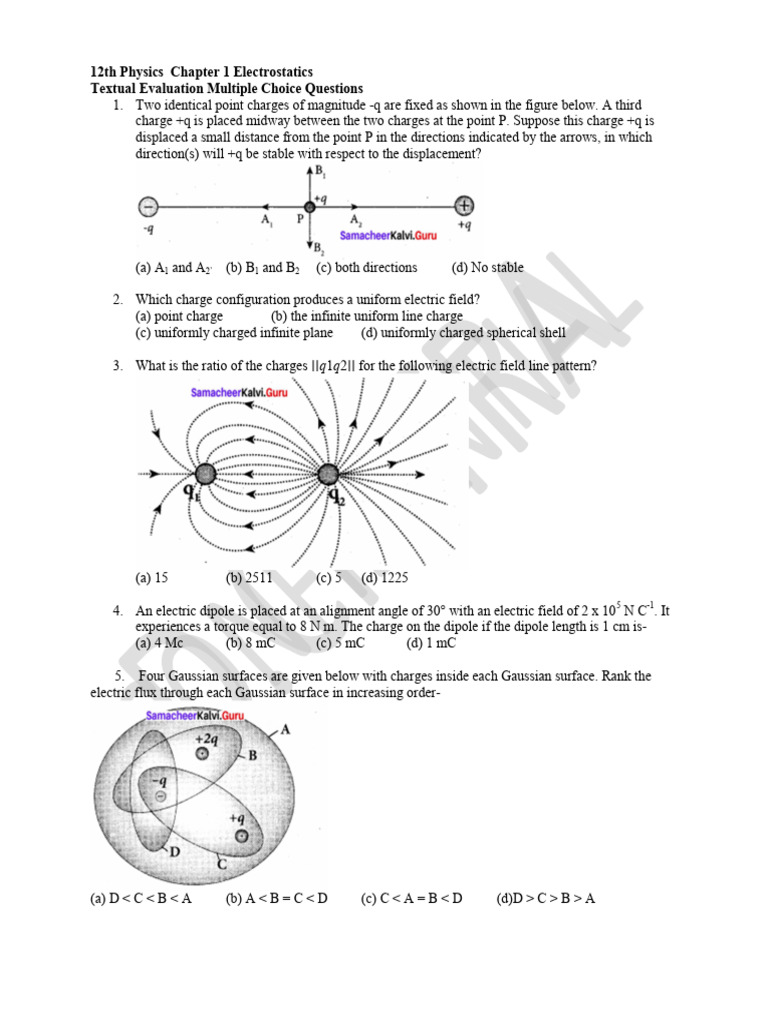 Dc12phy LN 1 PDF Electrostatics Electric Field