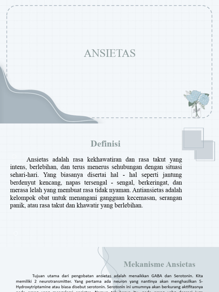 Ansietas: Definisi dan Pengobatan | PDF